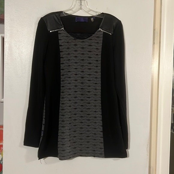 p. luca | Tops | P Luca Milano Blackgray Tunic Zip Detail | Poshmark